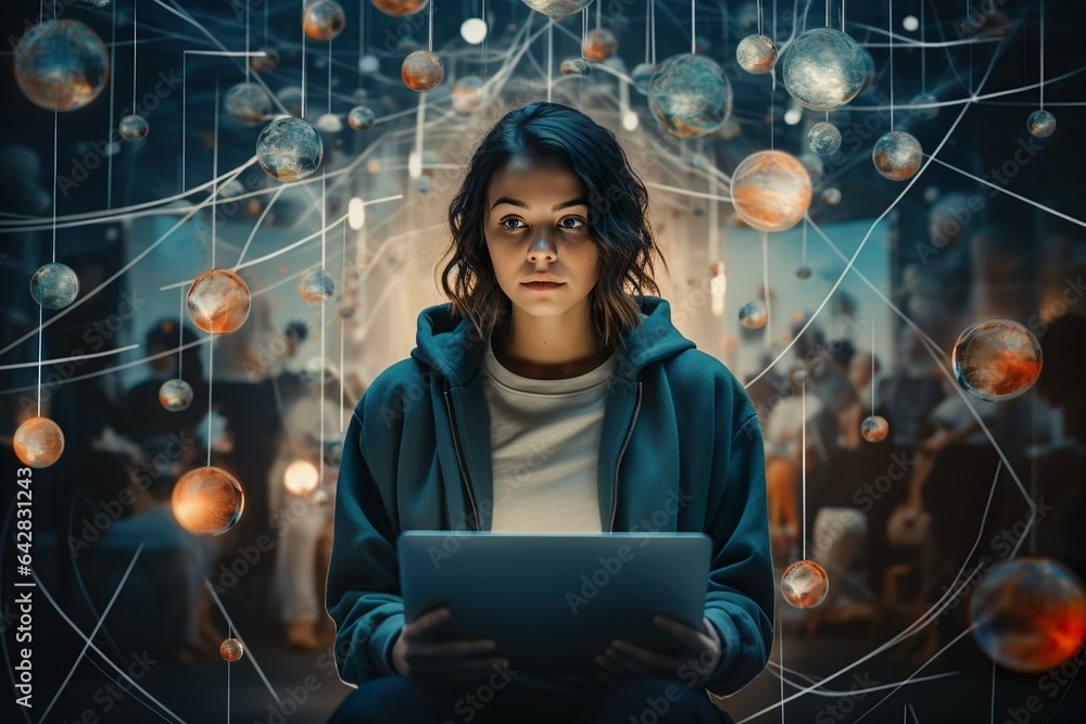 Embracing Digital Learning: Young Woman Engaged in Remote Education ...