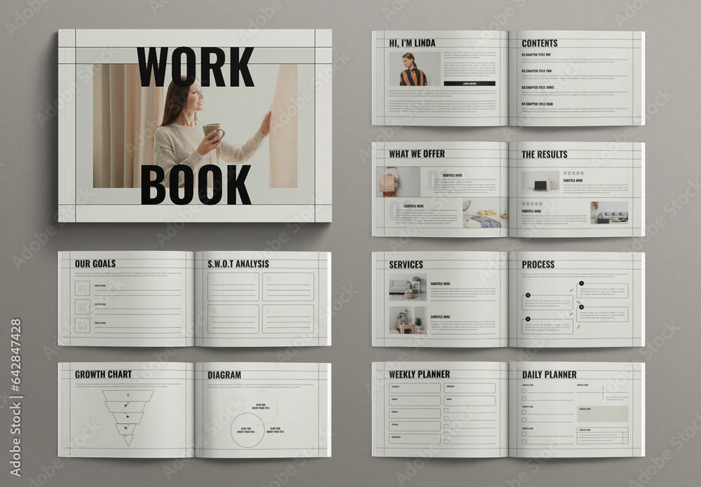 Workbook Layout Design Landscape Stock Template Adobe Stock