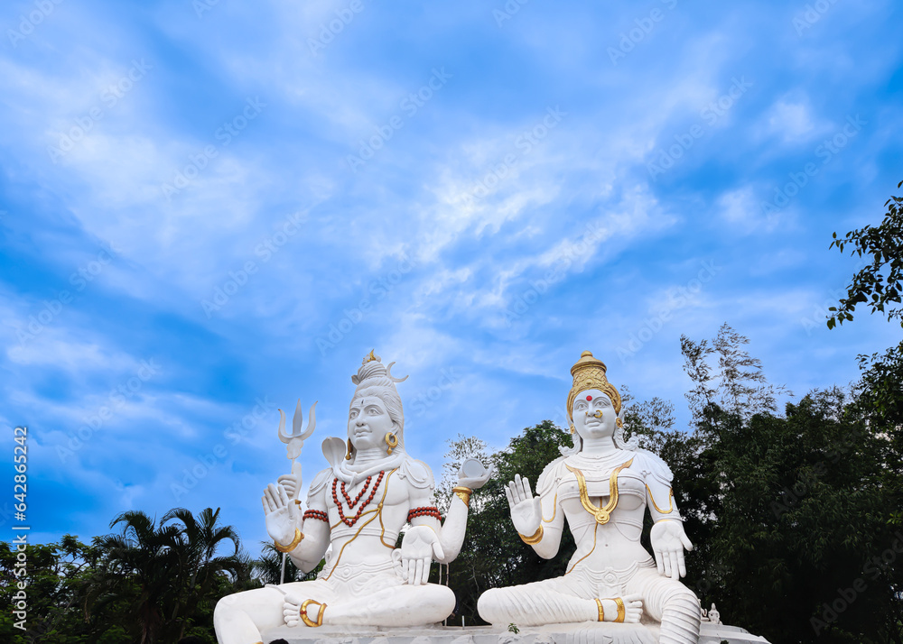 Shiva Parvathi statues on Kailasagiri hill in Andhra Pradesh state ...