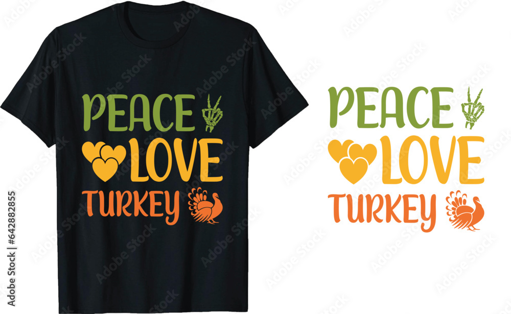 Peace Love Turkey PNG Sublimation Design, Peace Love Thanksgiving ...