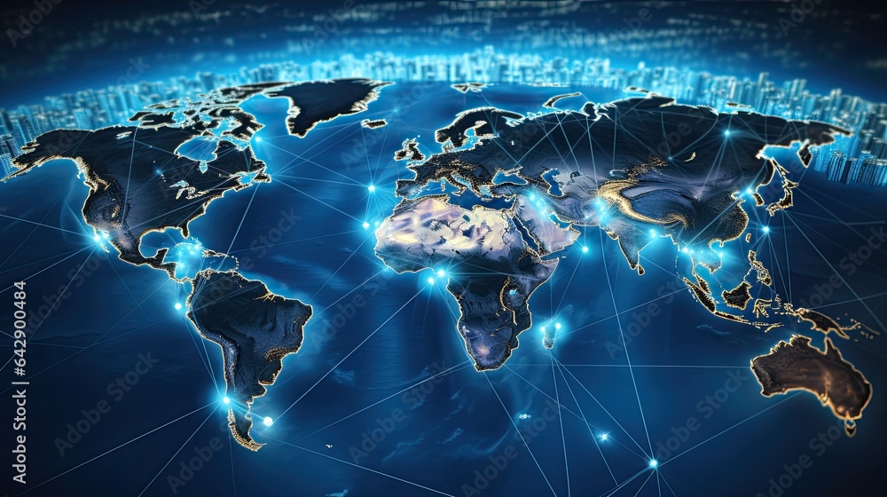 Logistics international delivery concept, World map with logistic ...