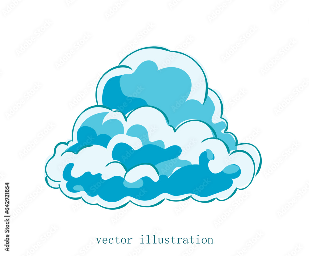 cartoon illustration of the big cloud Stock Vector | Adobe Stock