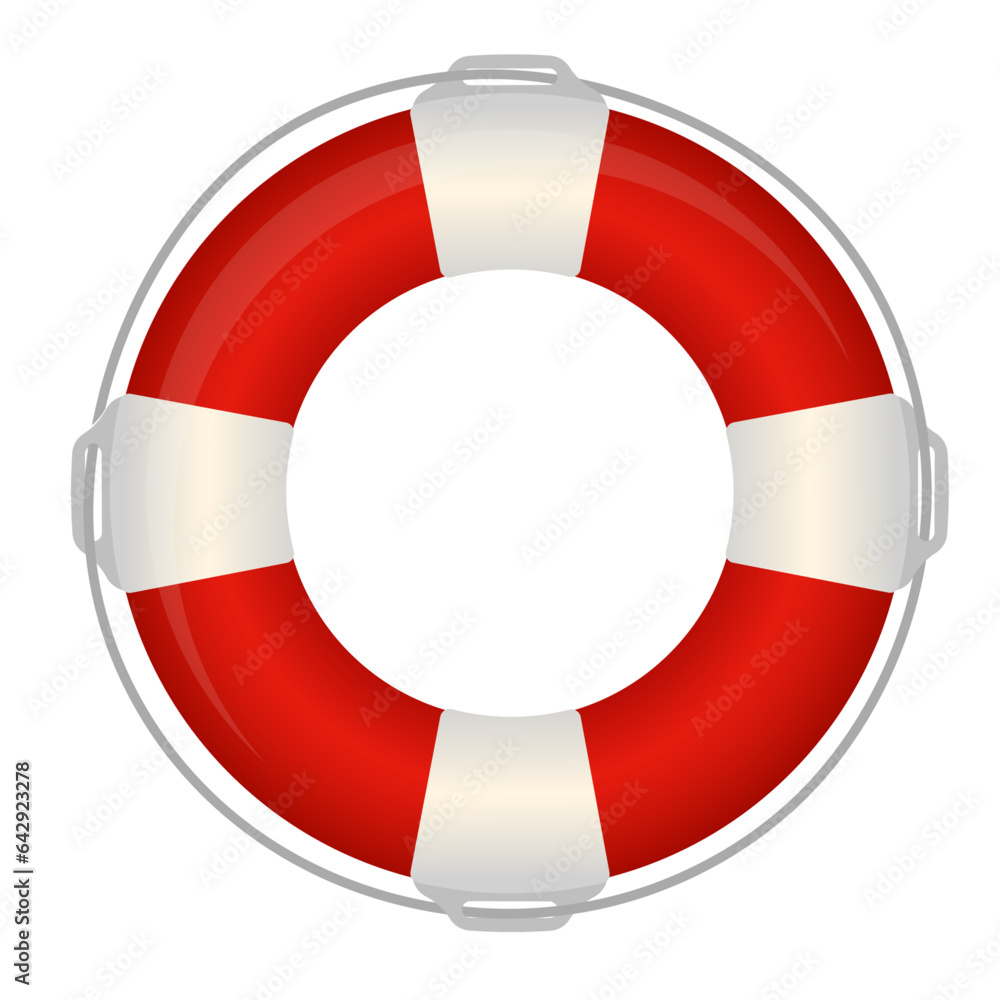 Lifebuoy ring vector illustration cartoon logo icon clipart isolated on white background Stock ...