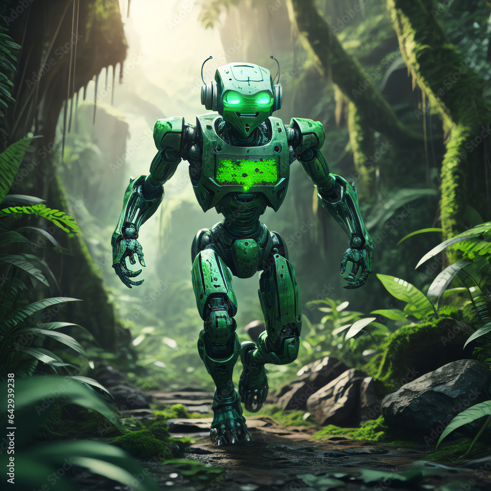 robot full boy walking illustration, cyborg, artificial intelligence ...