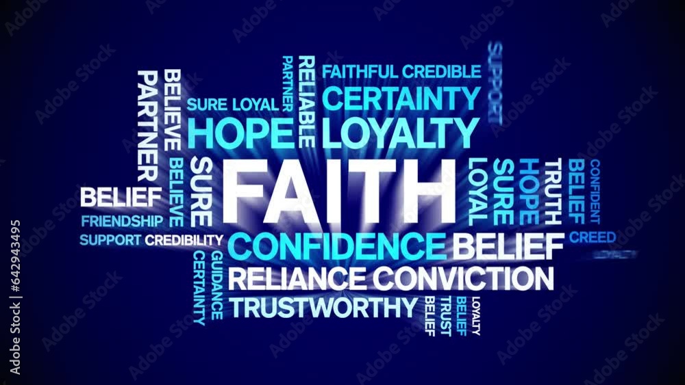 Faith animated tag word cloud;text design animation kinetic typography ...