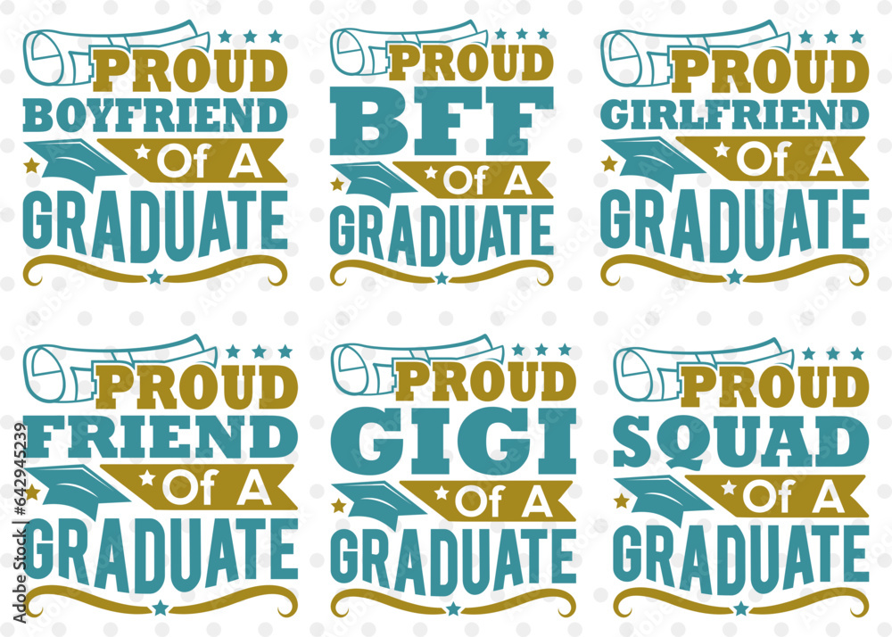 Vetor de Proud Of Graduate Bundle Vol-02 SVG Cut File, Proud Graduate ...