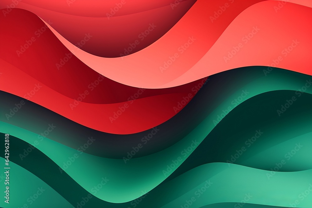 fond moderne rouge et vert, courbes et lignes arrondis Stock ...