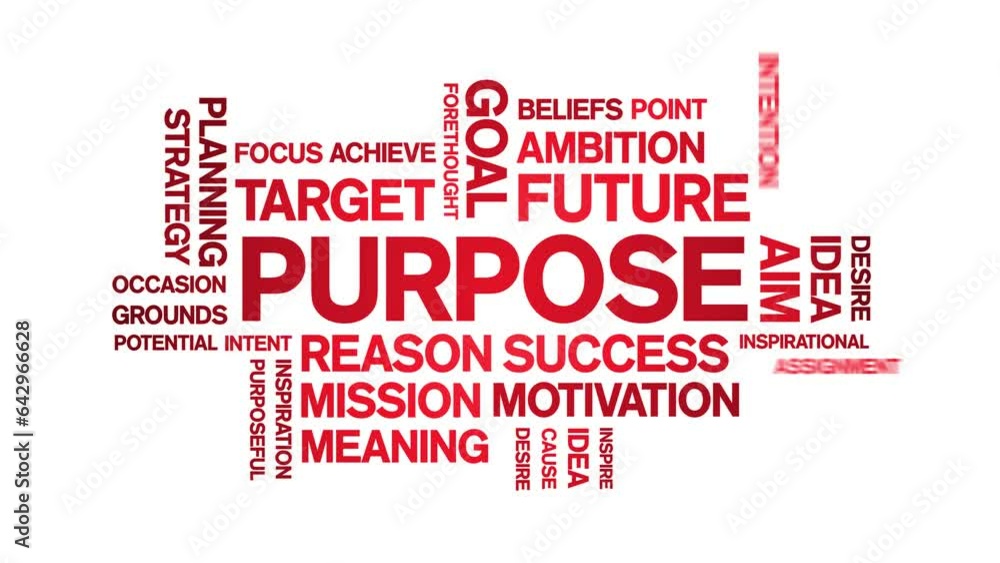 Purpose animated tag word cloud;text design animation kinetic ...