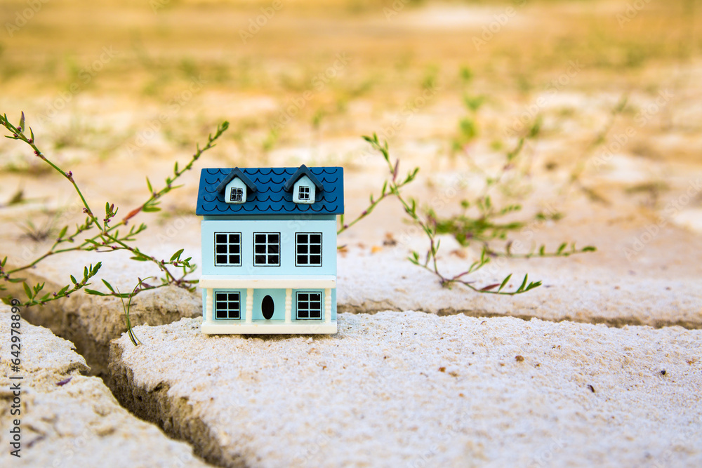 Fracture of the earth under a residential building, the concept of ...