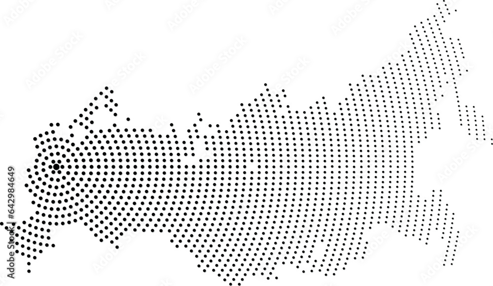 Poster Dotted map of Russia centered on Moscow – Wall Art | UkPosters