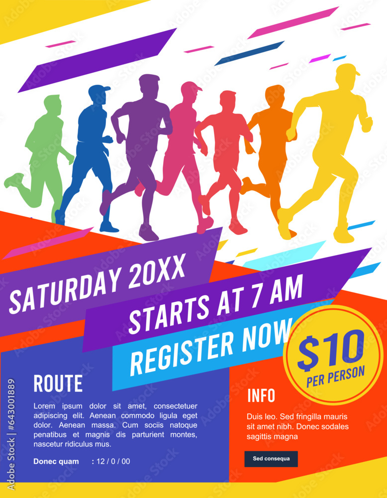 Great elegant vector editable marathon poster background design for ...