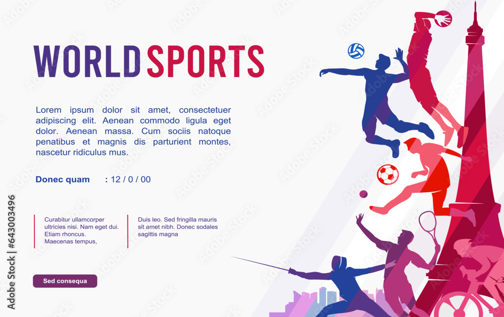 Great editable vector file of multisport festival with players ...