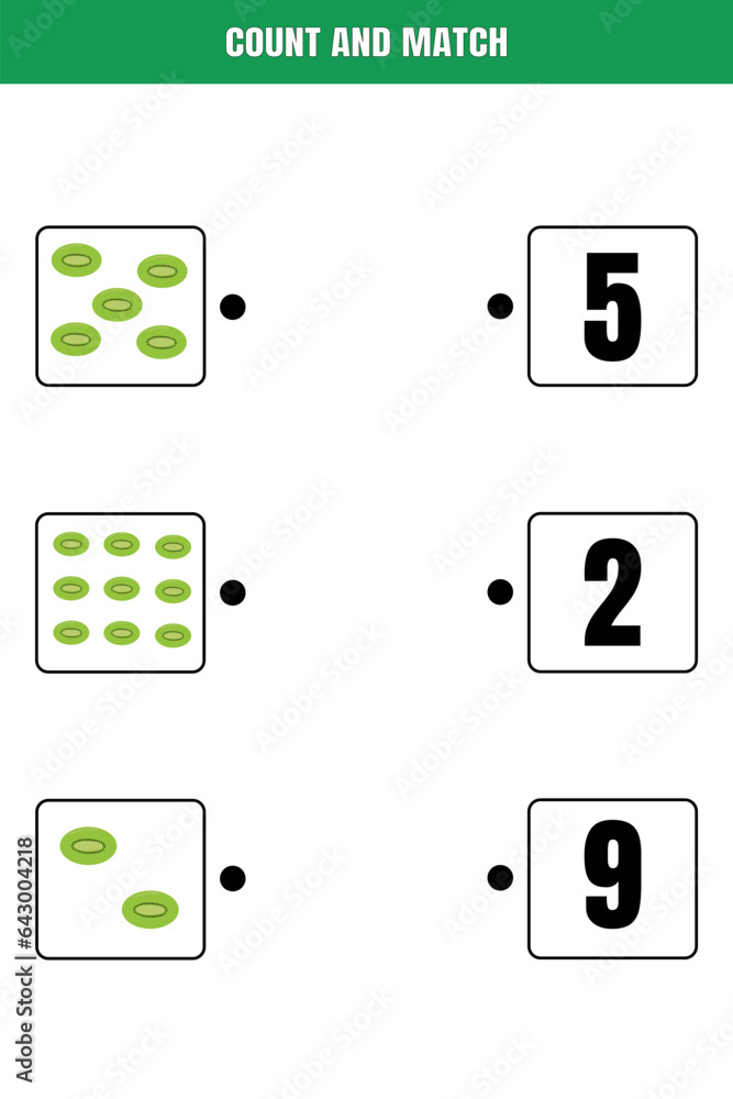 Count and match. Educational math game for kids. Printable worksheet ...