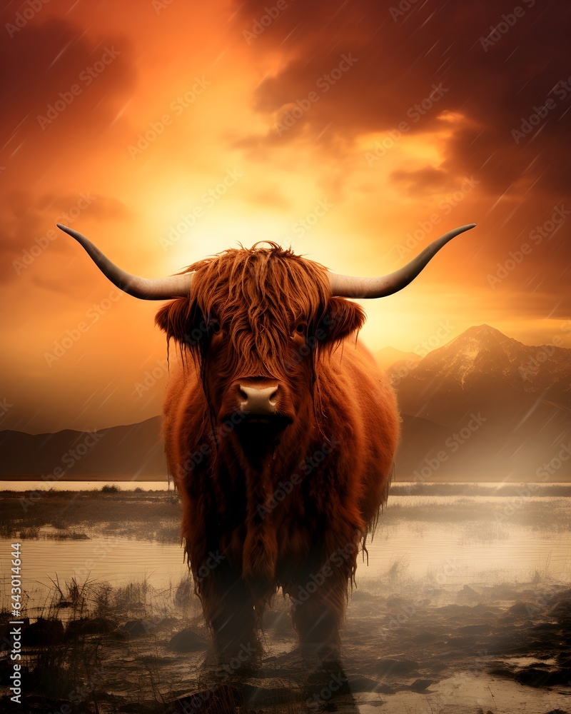 Highland cattle, Scottish breed of rustic cattle, symbol of the ...