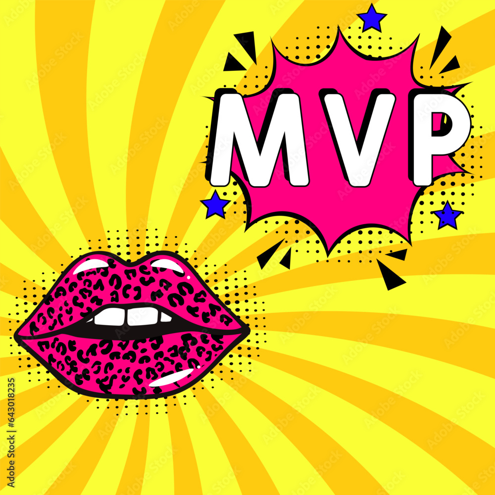 Most Valuable Player - MVP acronym. Comic book explosion with text ...