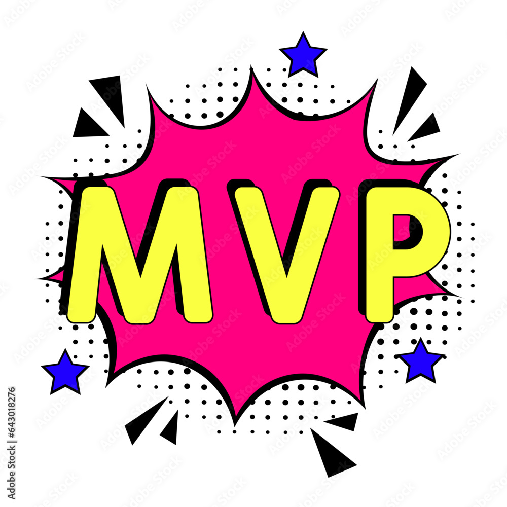Most Valuable Player - MVP acronym. Comic book explosion with text ...