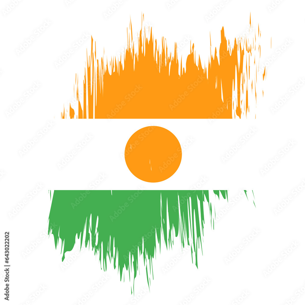 brush flag niger transparent background, niger brush watercolour flag ...
