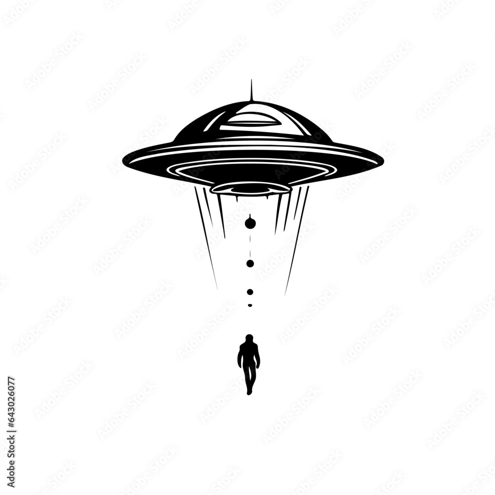 Alien Abduction Vector Illustration, Transparent Alien Abduction ...