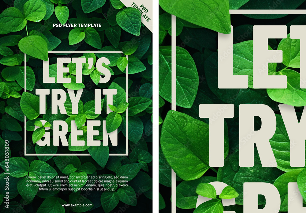 Green nature flyer design (background ai generated) Stock Template ...