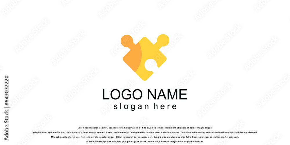 Simple puzzle logo design with modern concept| premium vector Stock ...