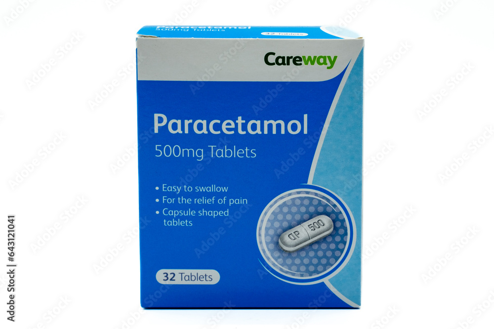 AAH Pharmaceuticals branded Careway Paracetamol tablets in a cardboard ...