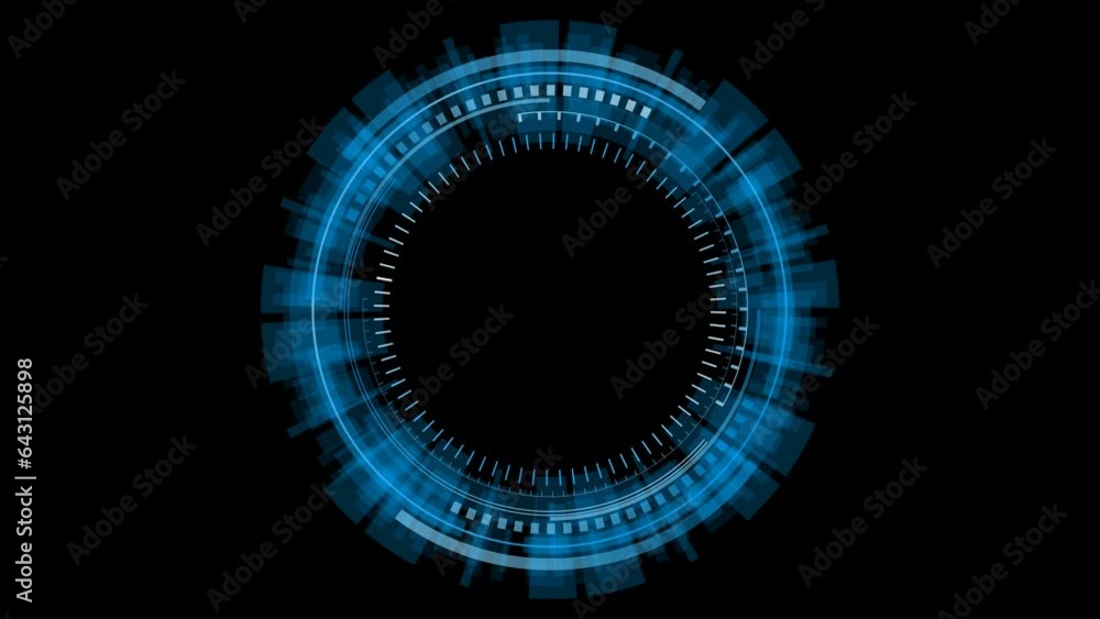 circle hud futuristic spinning around holographic blue with fade in and ...