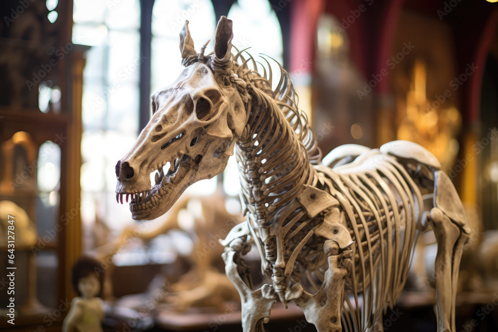 Unicorn Skeleton In Museum. Сoncept History Of Unicorns, Existence Of ...