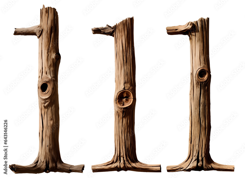 number 1 made of old creepy tree branches. for title of horror movie ...