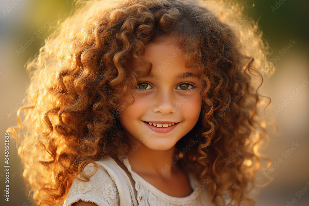 Generative Ai Portrait Of Cute Little Red Hair Girl Overjoyed Smiling 5562