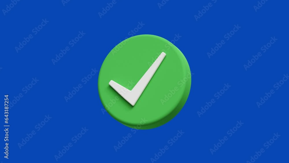 3d creative green tick check mark symbol. Yes icon, approved. correct ...