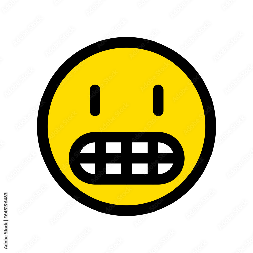 Editable grinning, grimacing face vector icon. Part of a big icon set ...