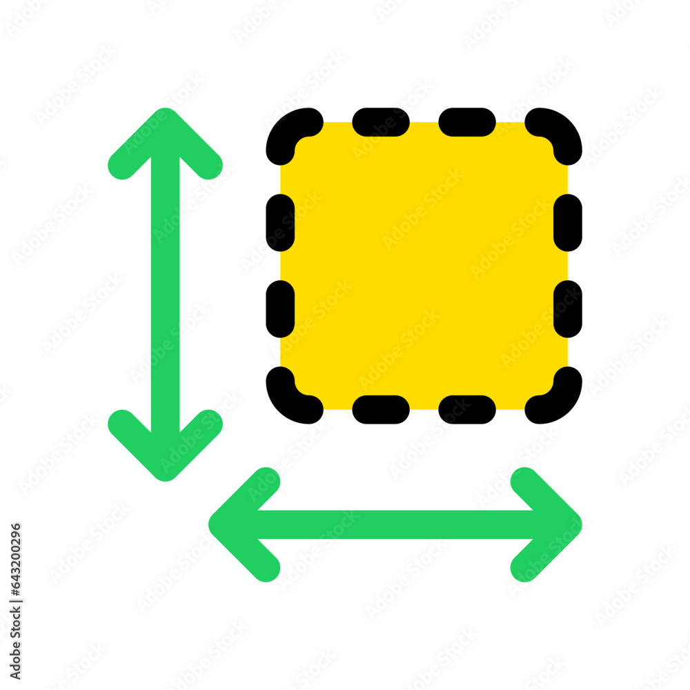 Editable size, area measurement vector icon. Part of a big icon set ...