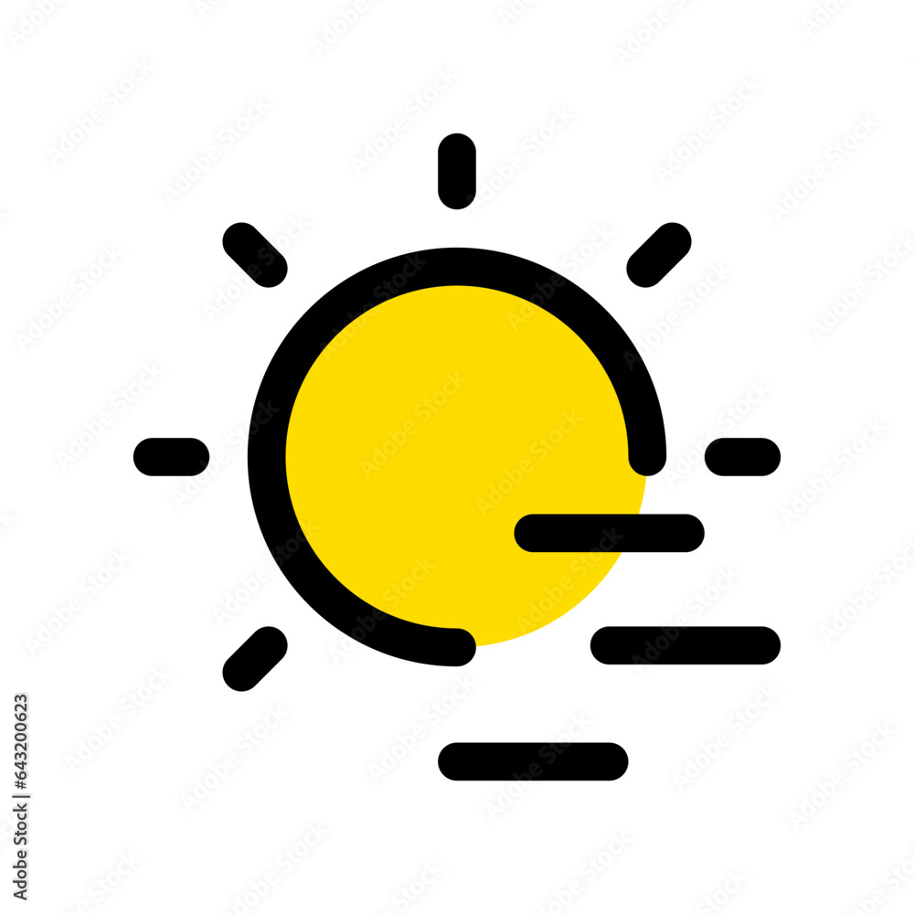 Editable cloudy windy sun vector icon. Part of a big icon set family ...
