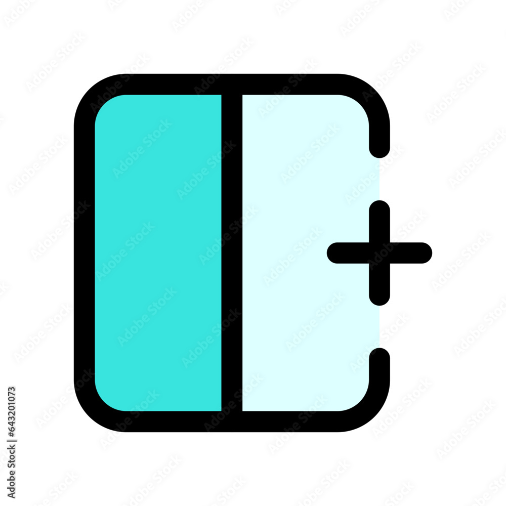 Editable add column to the right vector icon. Part of a big icon set ...
