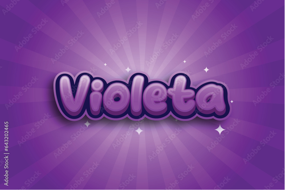 Editable violeta Text effect cartoon playful theme style Stock Vector ...
