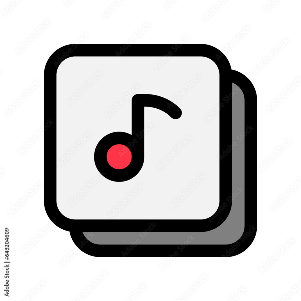 Editable vector music playlist album icon. Black, transparent white ...