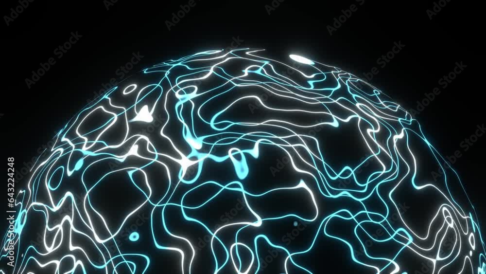 plasma energy sphere 3d animation. can be used to represent quantum ...