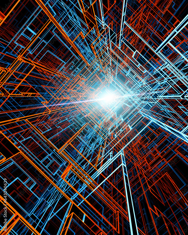 Gravitational tunnel, space-time tunnel. Travel in space time, the ...