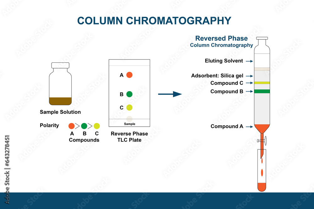 Illustration of reversed-phase thin layer chromatography plate and ...