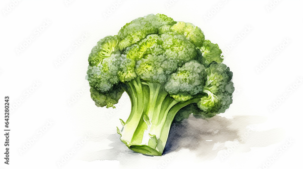 Broccoli fresh blocks organic vegetables green florets white background ...