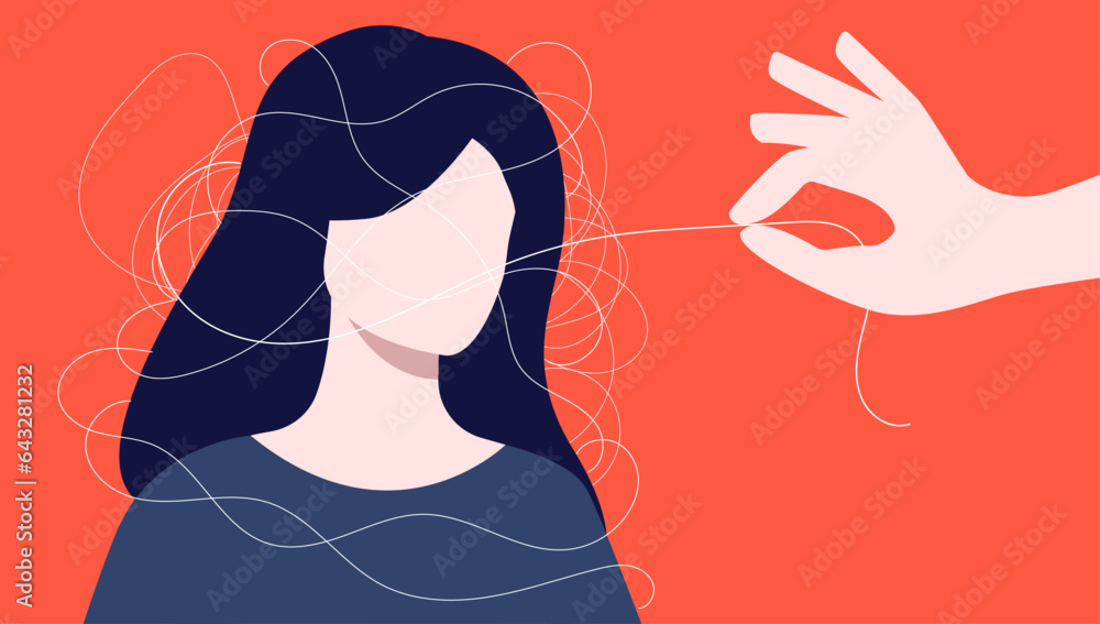 Psycho therapy woman - Vector illustration of female person getting ...