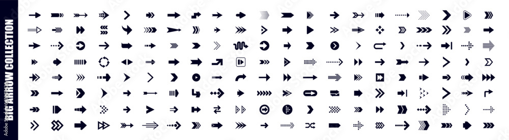 Big set of Arrows Vector Icons, isolated on transparent background ...