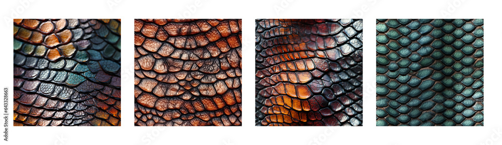 reptile skin texture repeat pattern set, AI generated dragon skin ...