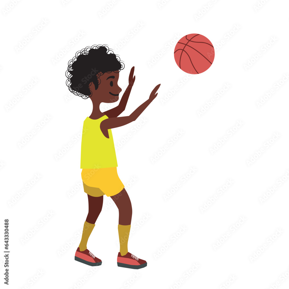 Black male basketball player throwing a ball. Sport. Youth athlete in ...