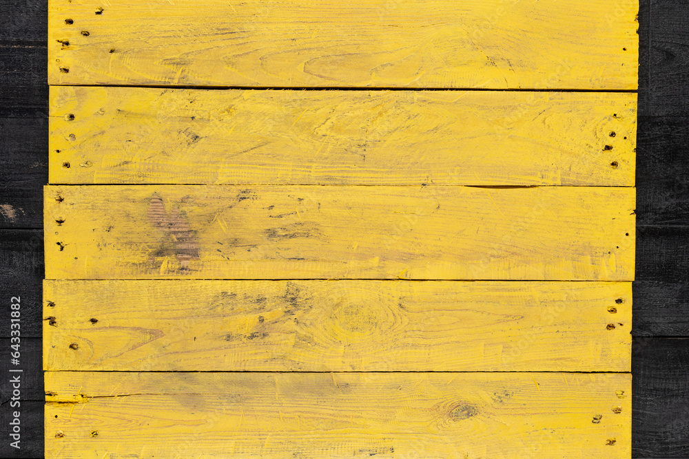Weathered yellow wood texture background. Yellow stained wooden ...