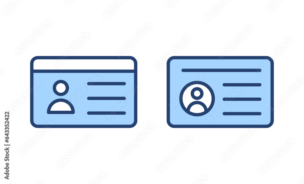 License icon vector. ID card icon. driver license, staff identification ...