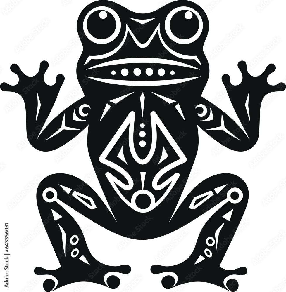 Aztec frog symbol vector illustration isolated on white background ...