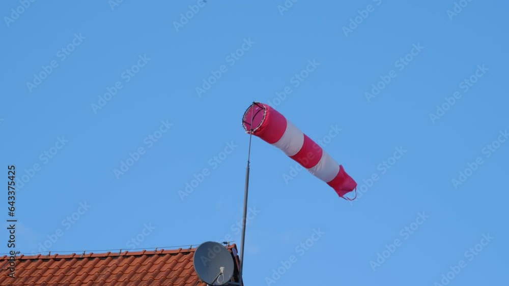 Striped White and Red Windsock Wind Cone Wind Sleeve Indicator ...