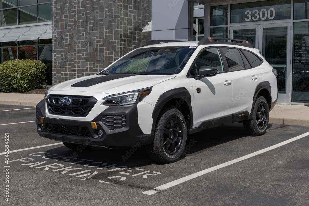 Subaru Outback display at a dealership. Subaru offers the Outback in ...