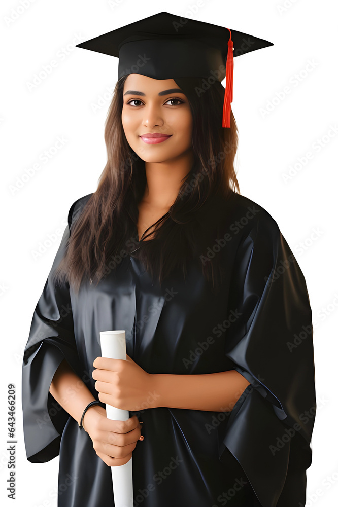 Female graduate holding diploma/ degree certificate Stock Photo | Adobe ...